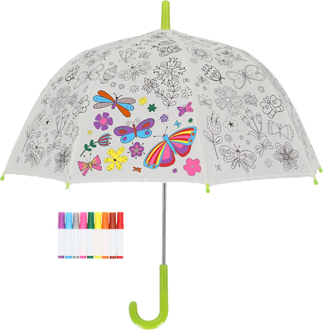 Esschert Design Regenschirm für Kinder mit Blumen