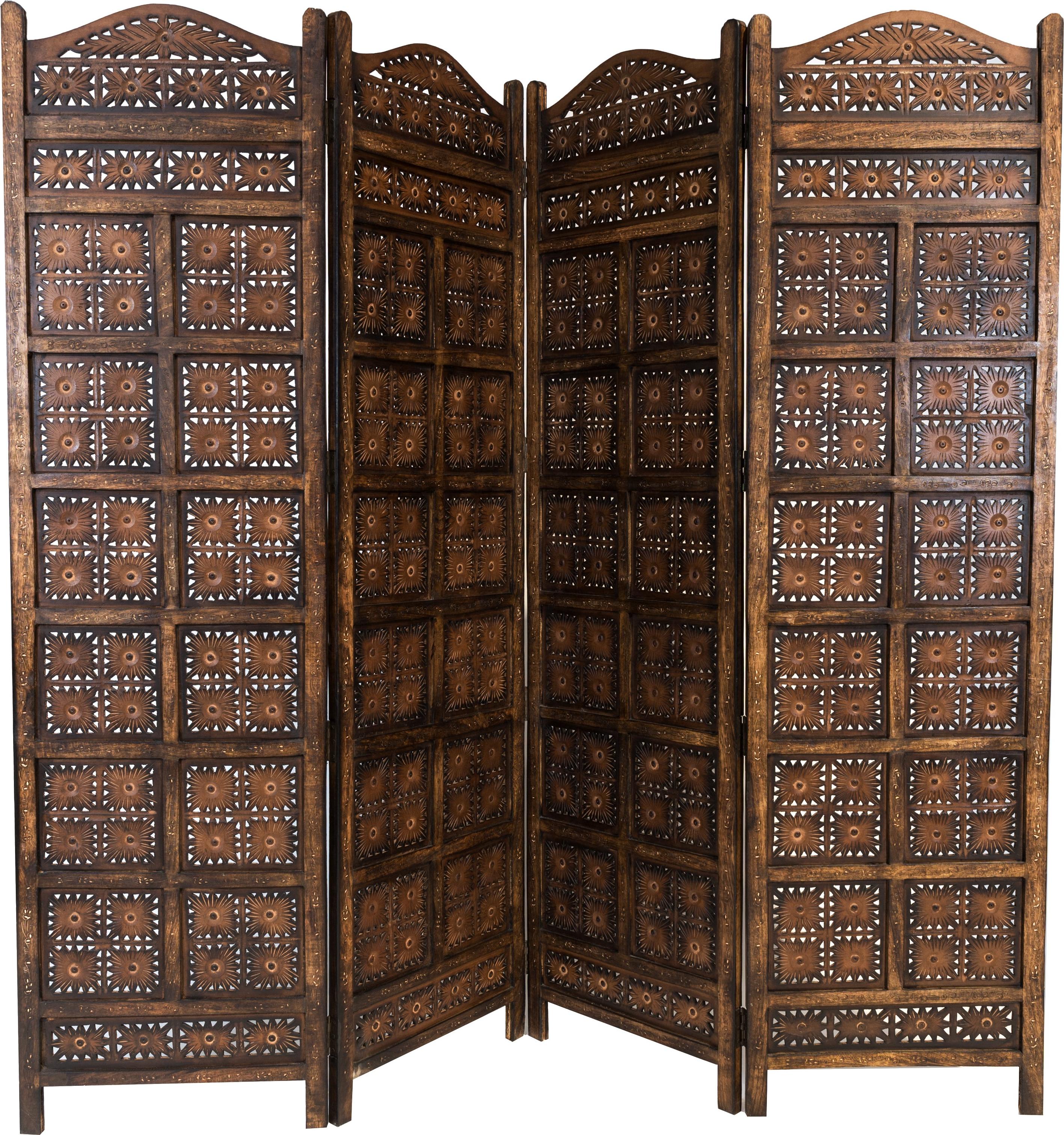 Paravent oriental en bois Kamala 200 x 180cm de haut en