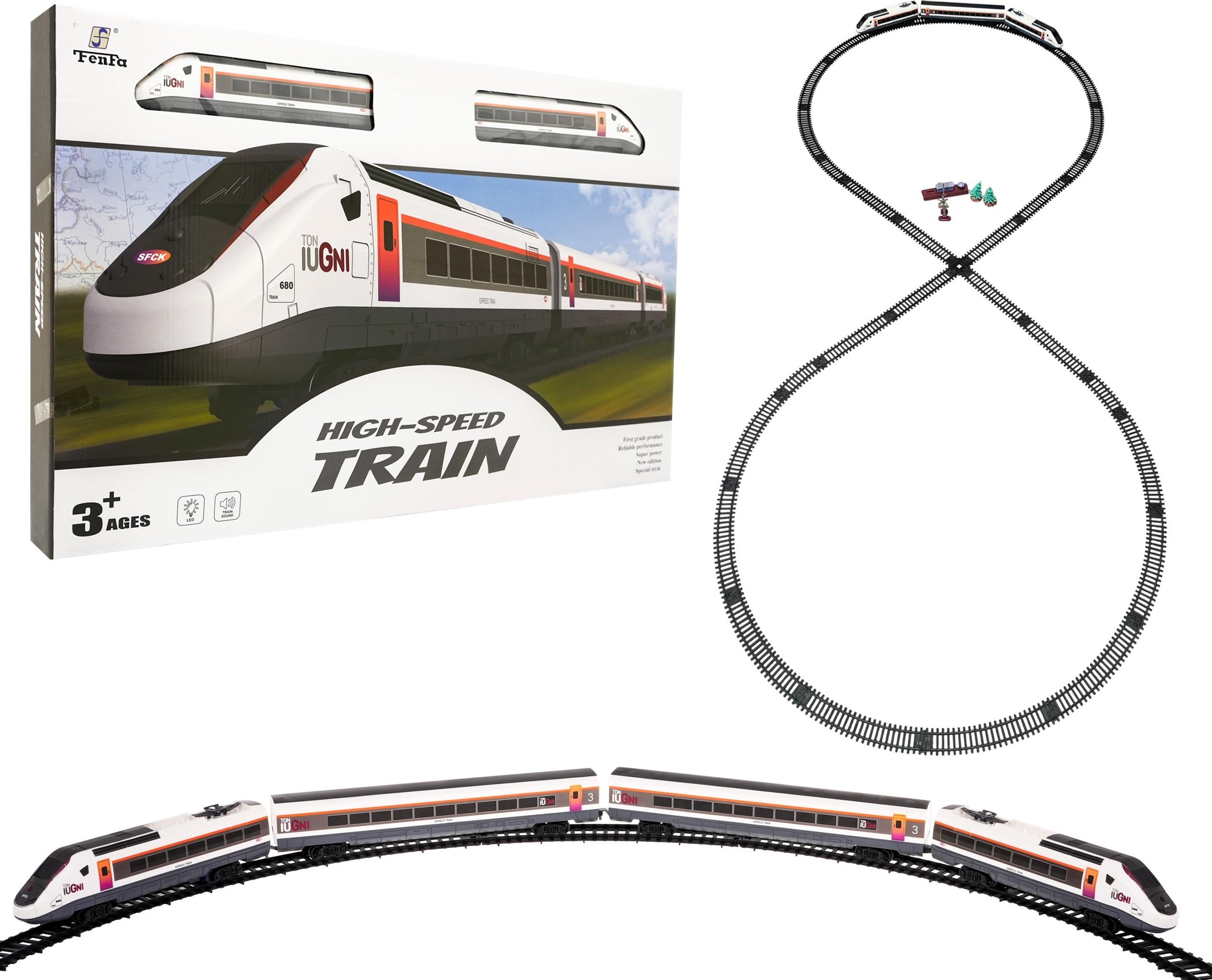 Chemin de fer géant avec rails Circuits de train en bois