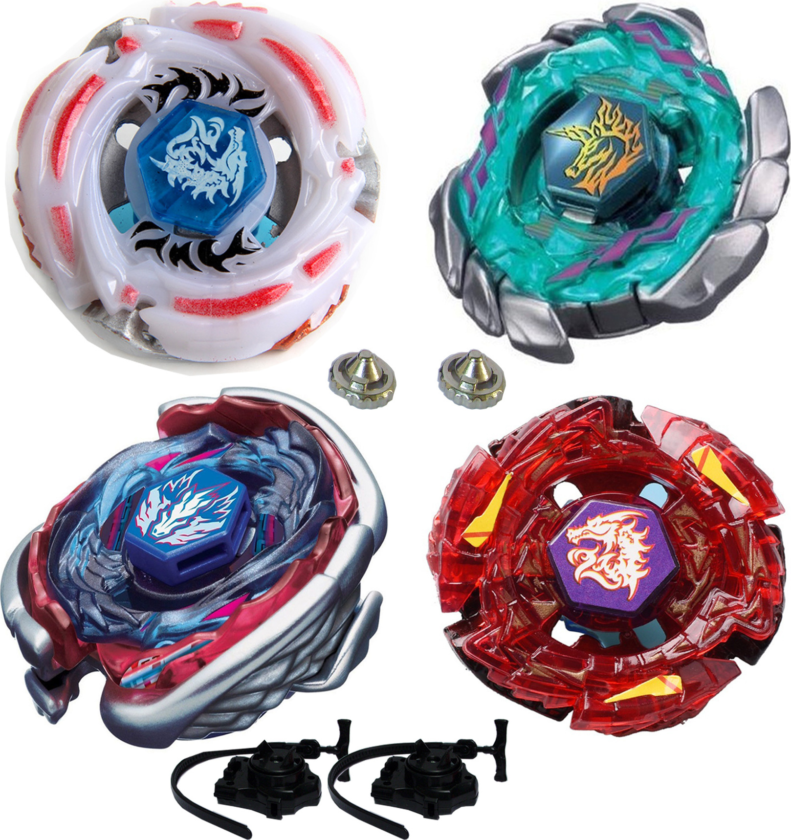 4D Metal Rapidity spinning topy ATTACK Pack 4 kusy + 2