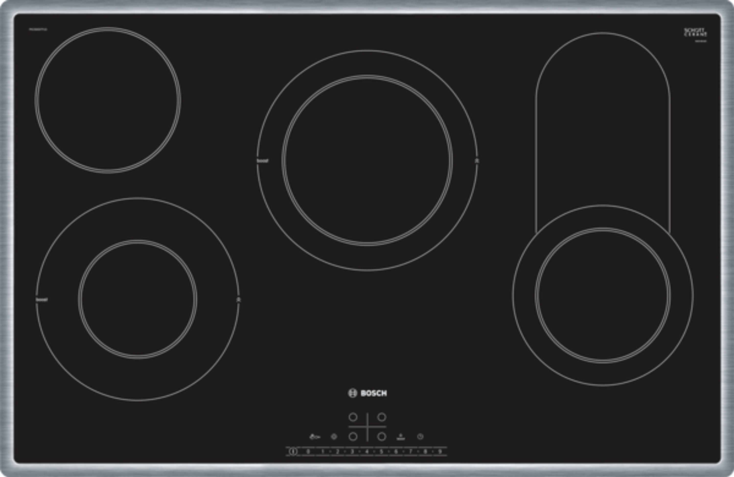 Bosch Serie 6 PKC845FP1D, Čierna, Vstavaný, Keramický,