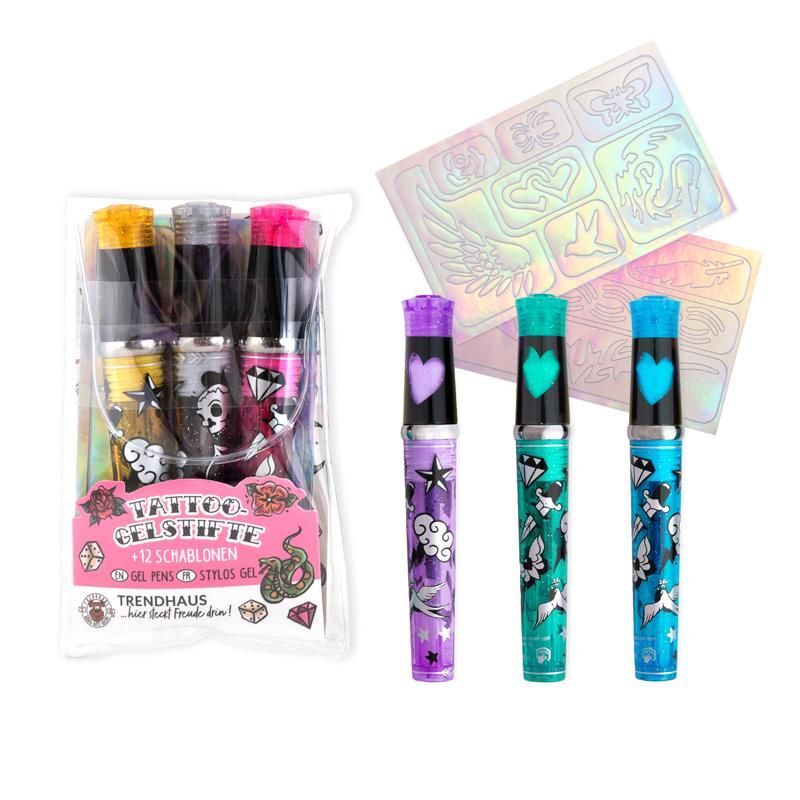 Kit de 3 stylos gel scintillants pour Studio de Tatouage