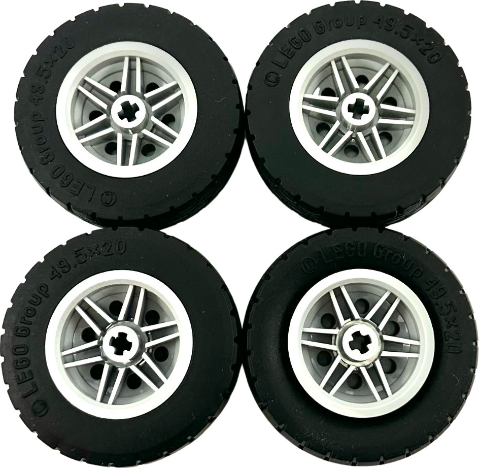 LEGO® 49.5x20 Technic Reifen Felgen Satz Hellgrau NEU!