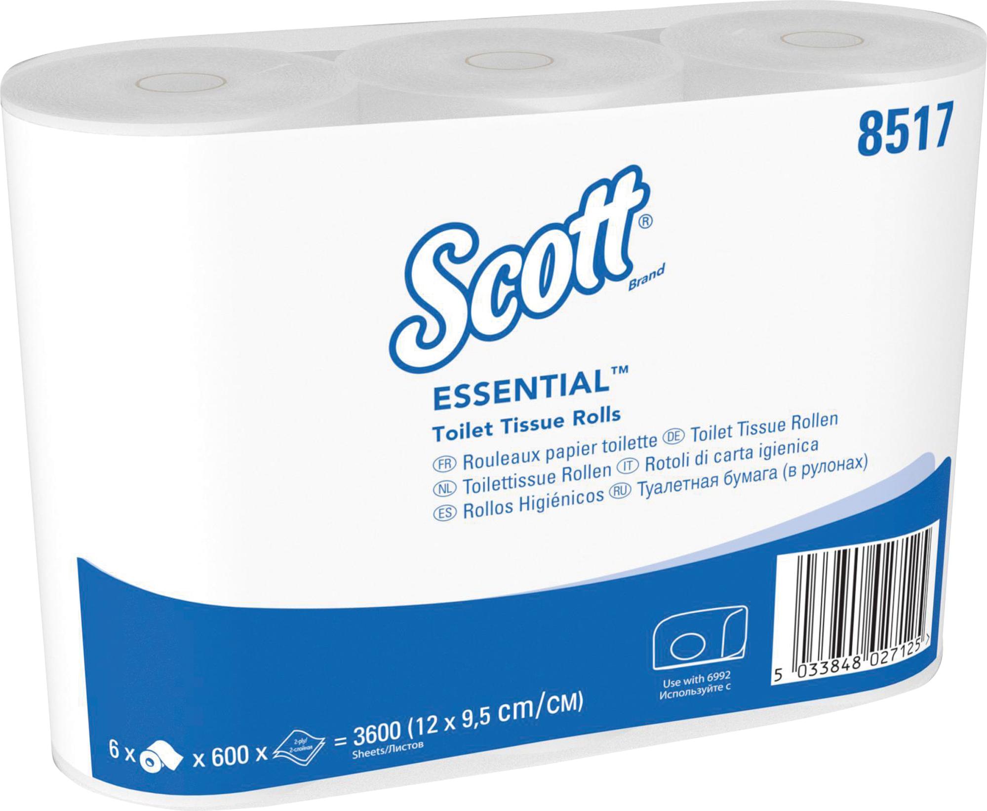 SCOTT Papier hygiénique 8517 2 plis 600 feuilles blanc 6
