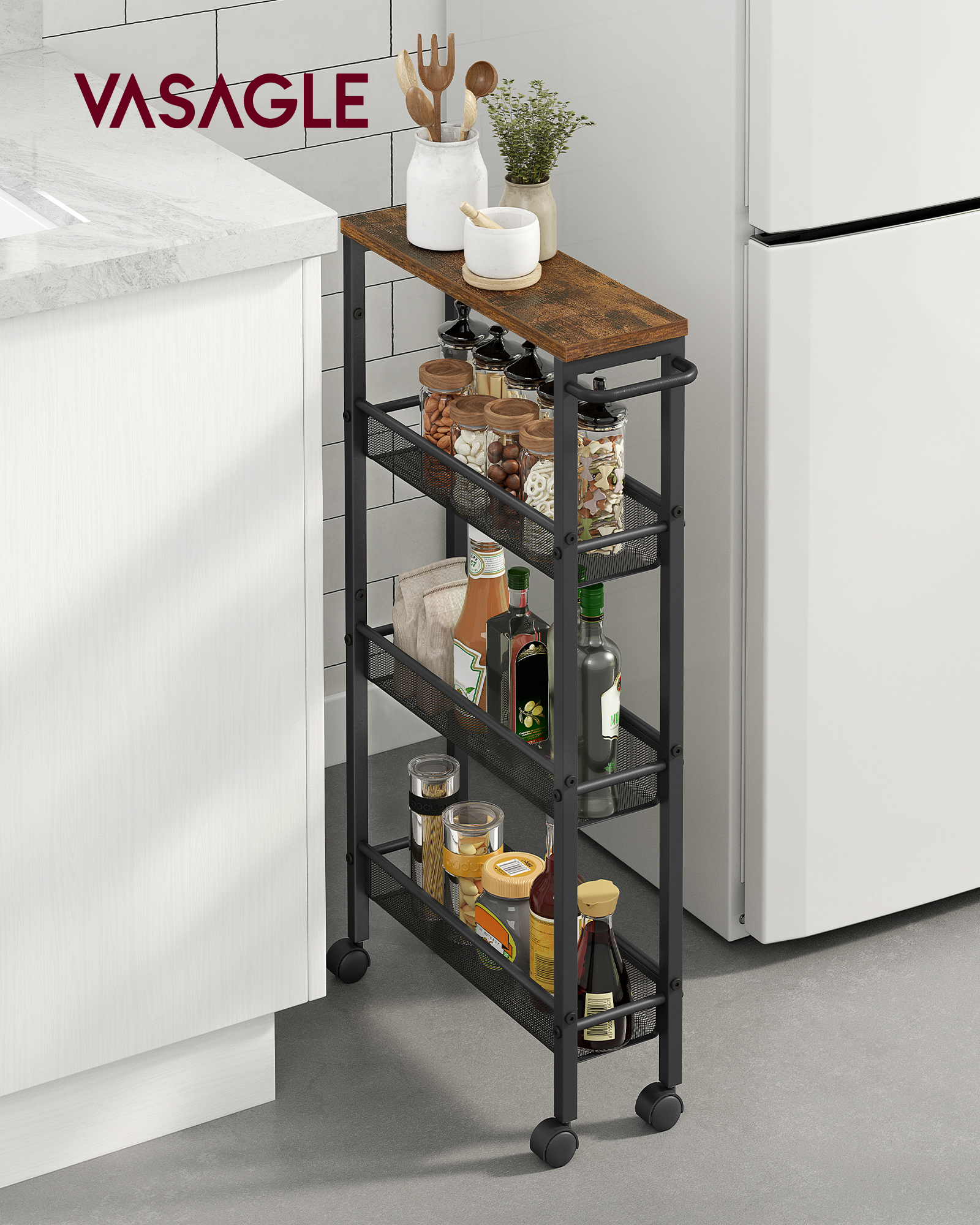 VASAGLE Rollwagen 4 Ebenen, Küchenwagen | Kaufland.de