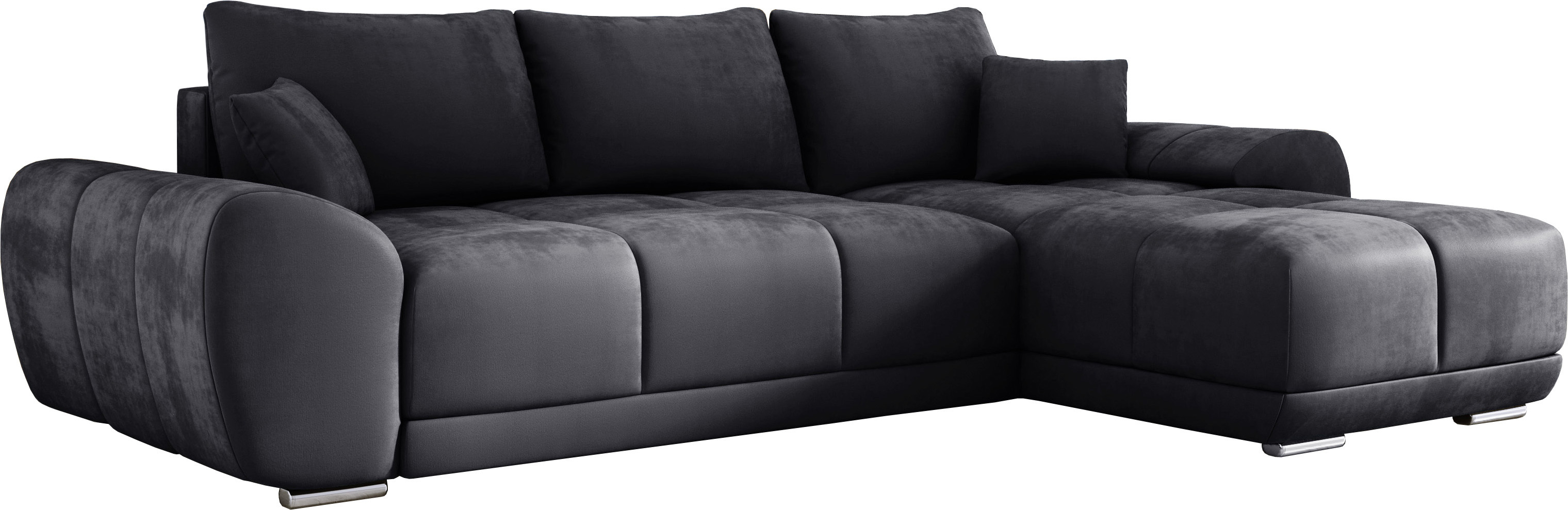 Ecksofa SCARLO mit Schlaffunktion, Dunkelgrau MH97
