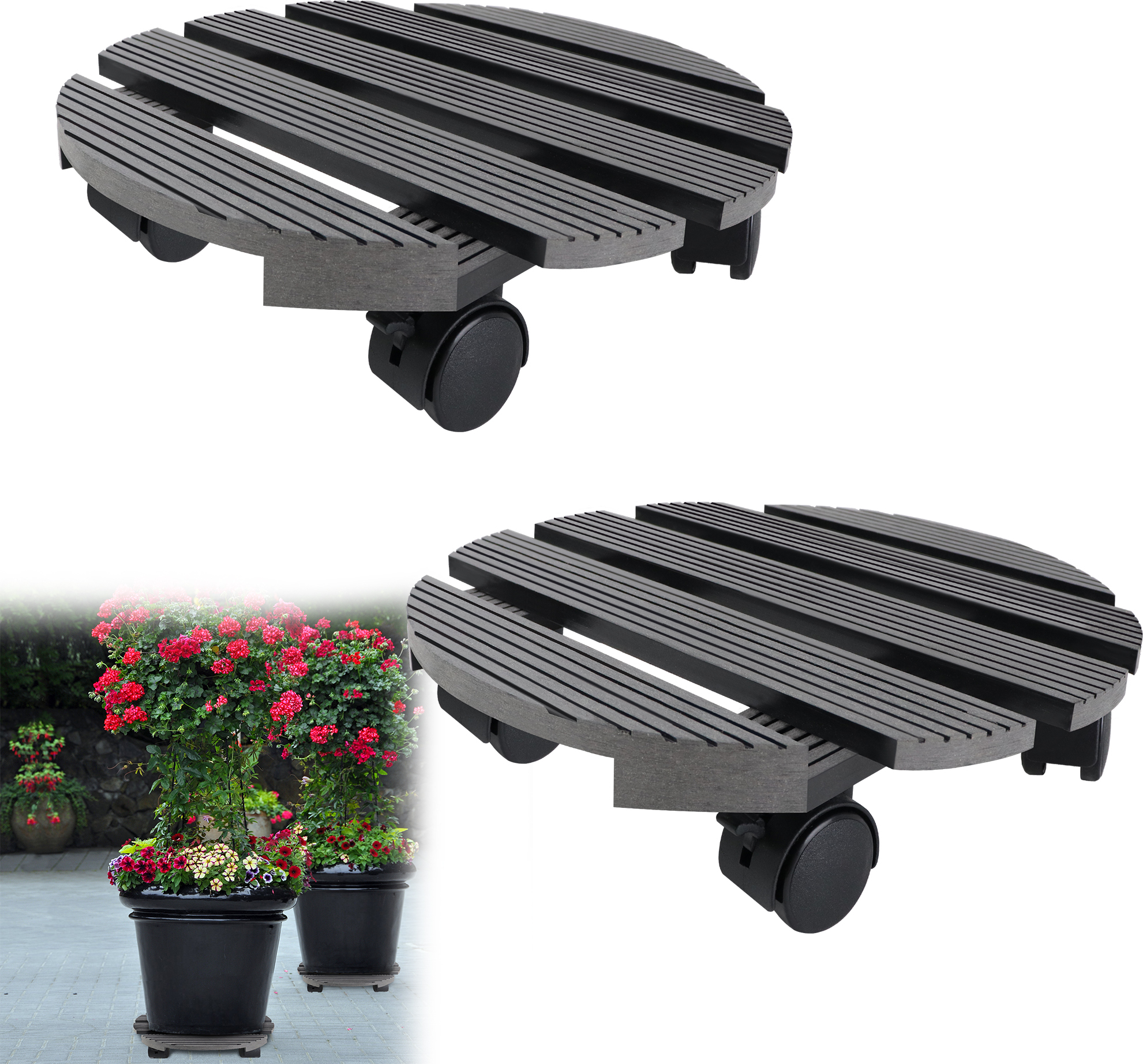 UISEBRT 2er WPC Pflanzenroller Rund Ø 300mm | Kaufland.de