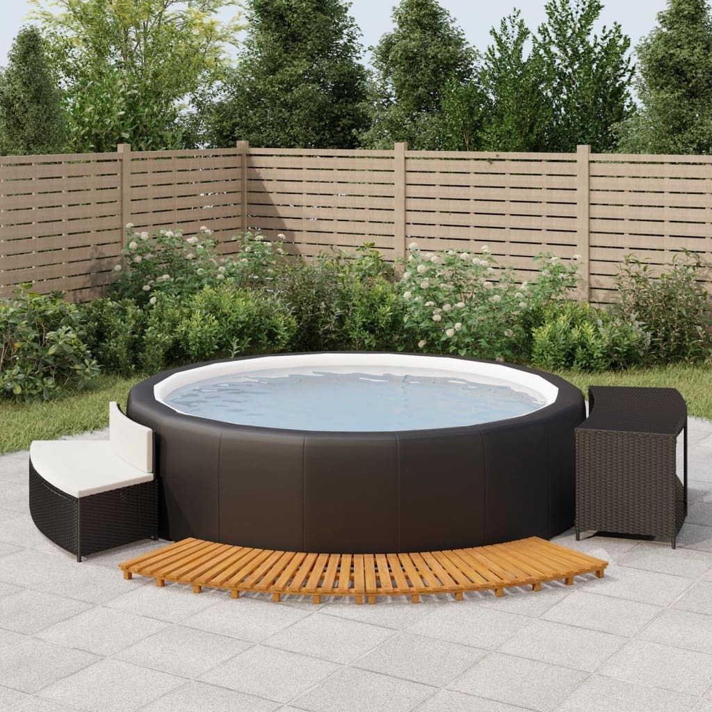 vidaXL Whirlpool surround Černý polyratan a | Kaufland.cz
