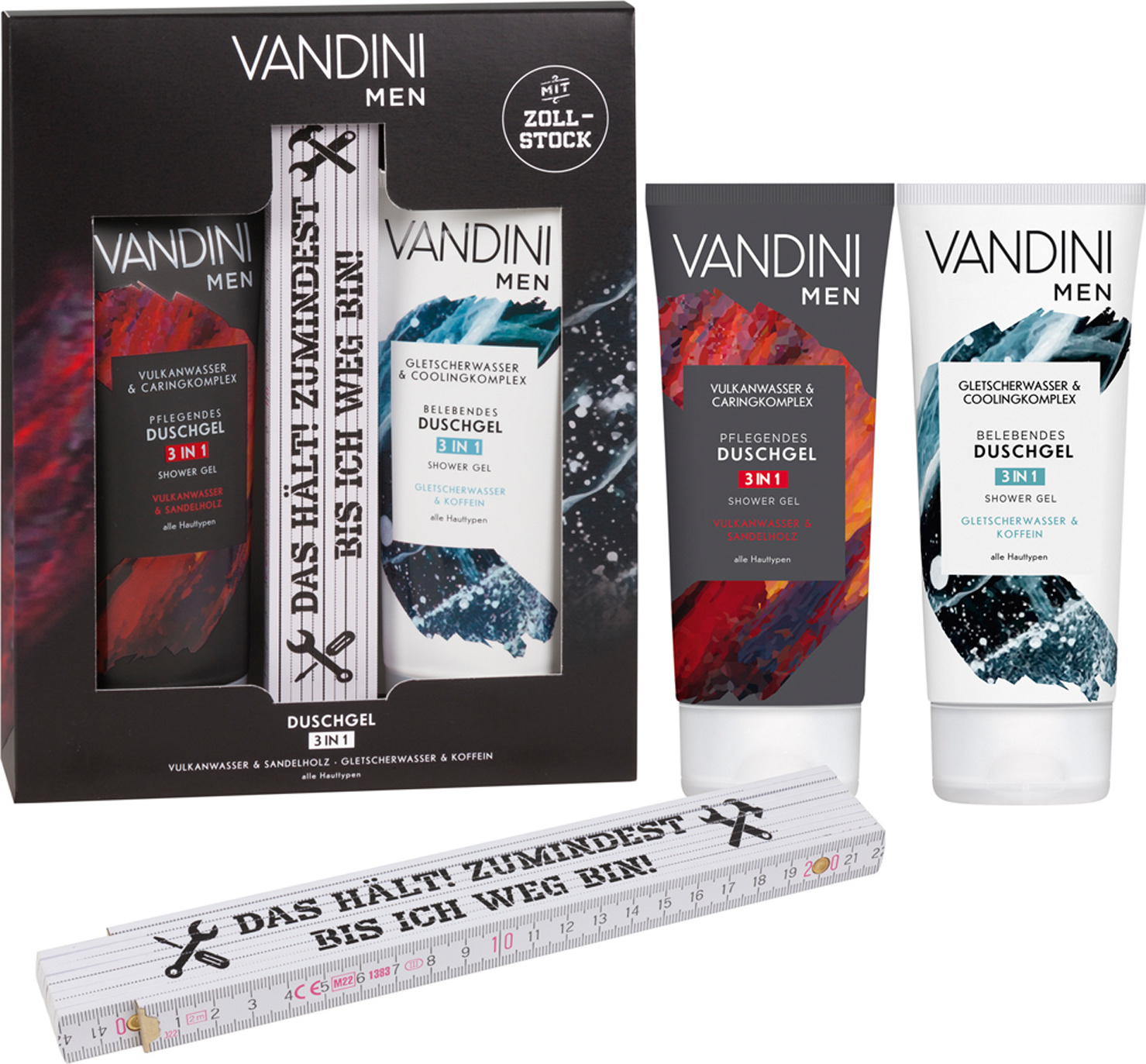 Vandini MEN set regalo con regolo pieghevole Cura per