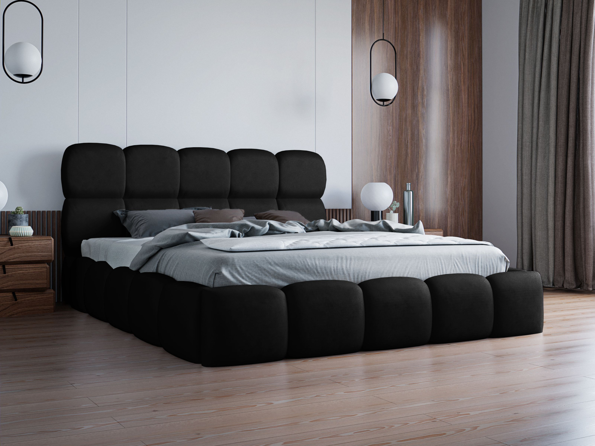 Čalouněná postel 200x200 ALZIRA 1 s úložným prostorem