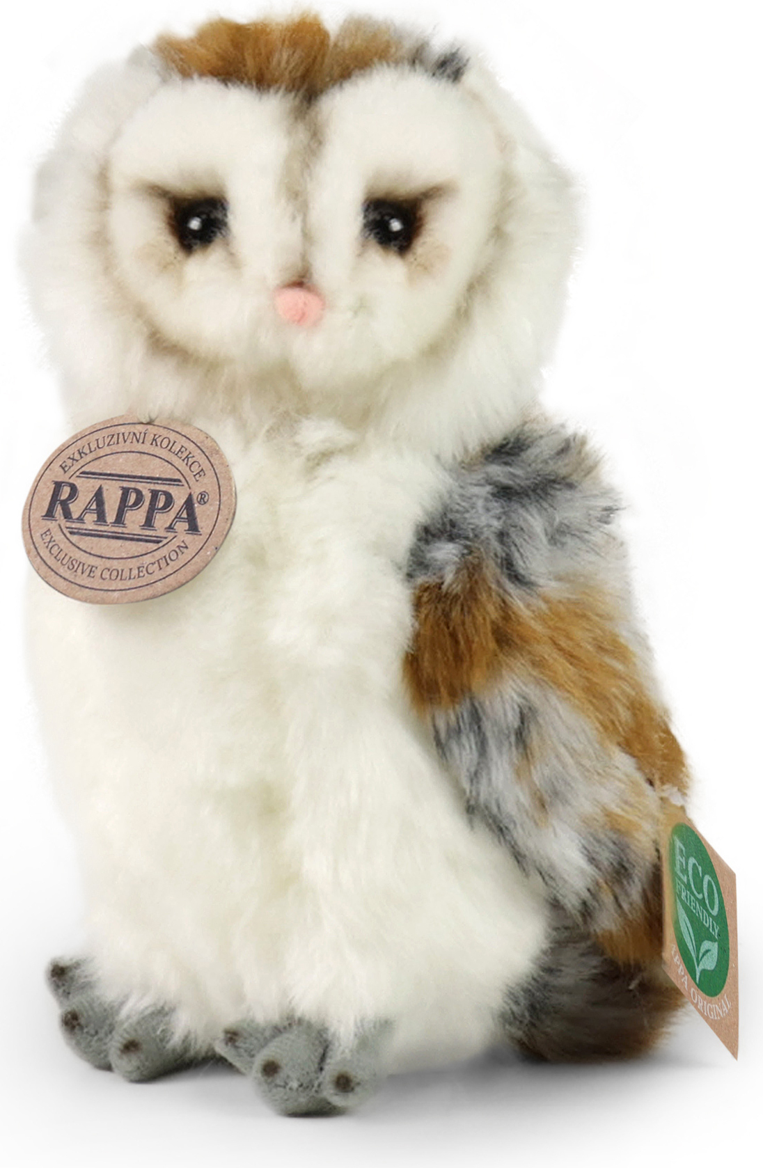 RAPPA Oiseau en peluche hibou brûlé 17 cm ECO-FRIENDLY