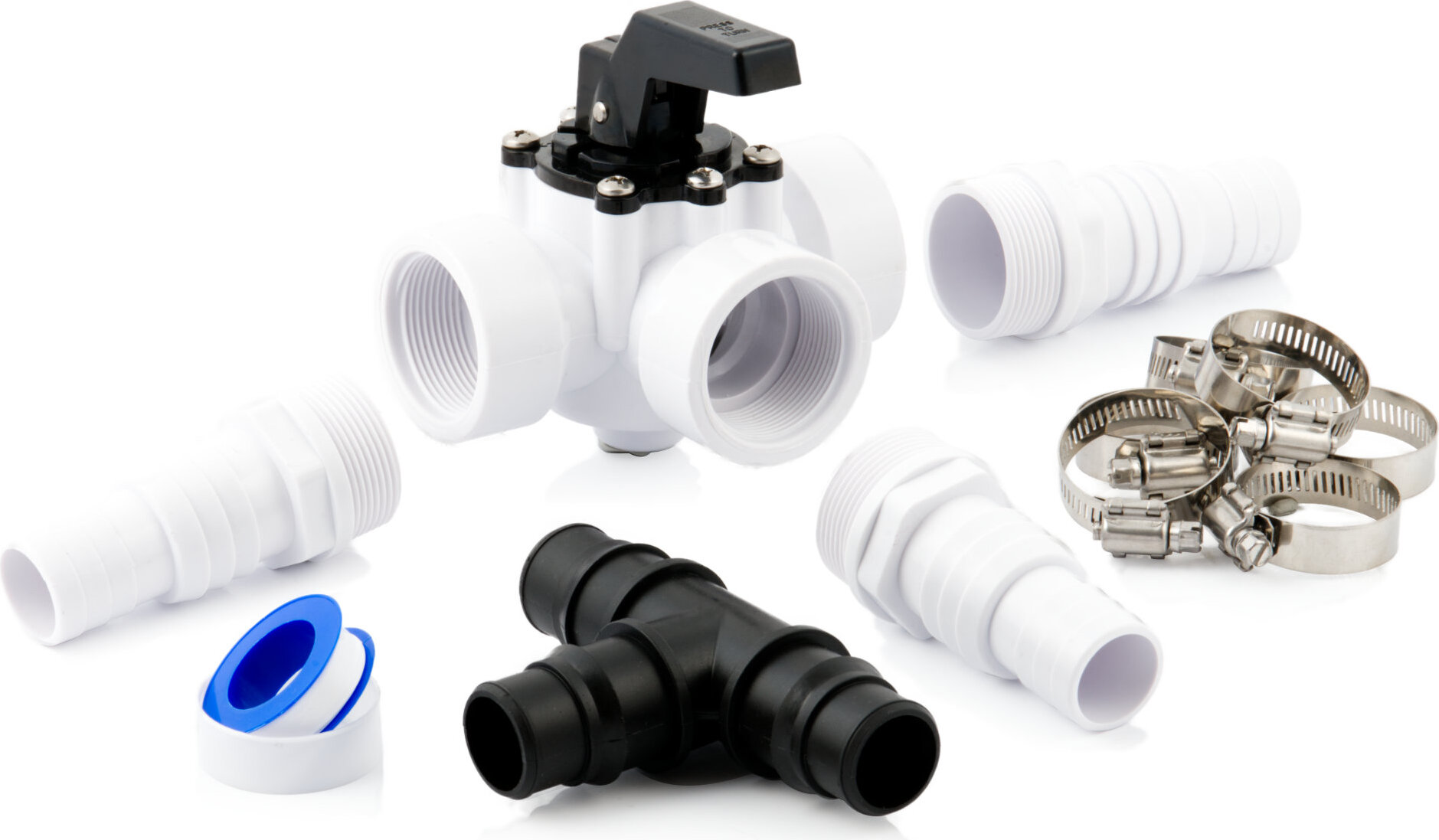 Zelsius Pool Bypass Set 12-teilig | Universal Ventil für