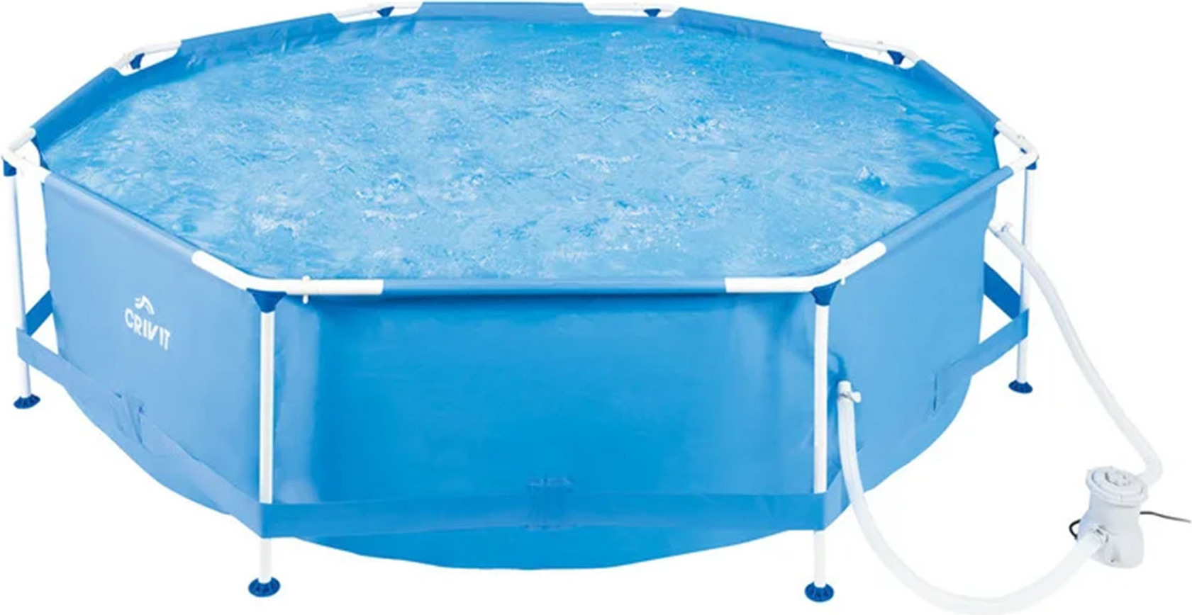 CRIVIT Metal-Frame-Pool, Ø 300 x H 76 cm, inkl. Filterpumpe