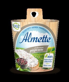 Almette Puszysty serek twarogowy z kolorowym pieprzem 150 g