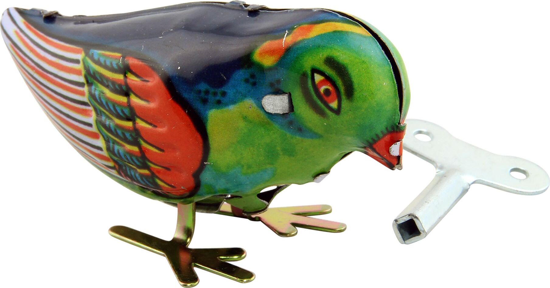 Blechspielzeug - pickender Vogel - Blechvogel Dekofiguren