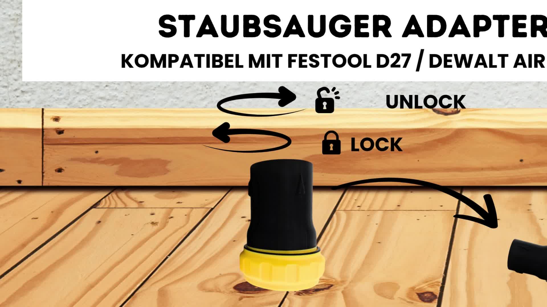 Staubsauger Adapter für FESTOOL CLEANTEC D27 Schlauch für