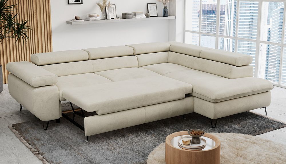 Ecksofa Sofa Beige, Wohnlandschaft L-Form mit