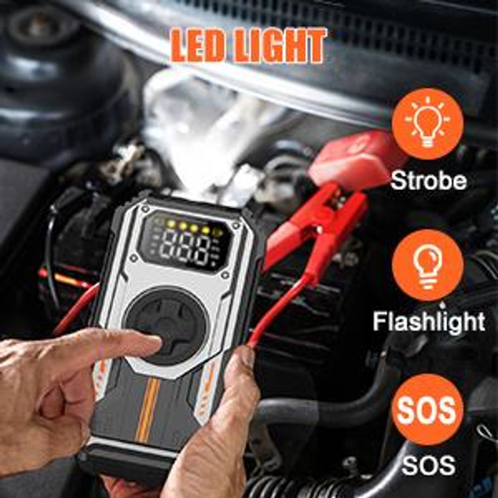 5 in1 Auto Starthilfe 6000A Spitze 12000mAh Jump Starter