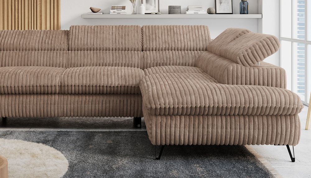 Ecksofa Sofa Beige, Wohnlandschaft L-Form mit