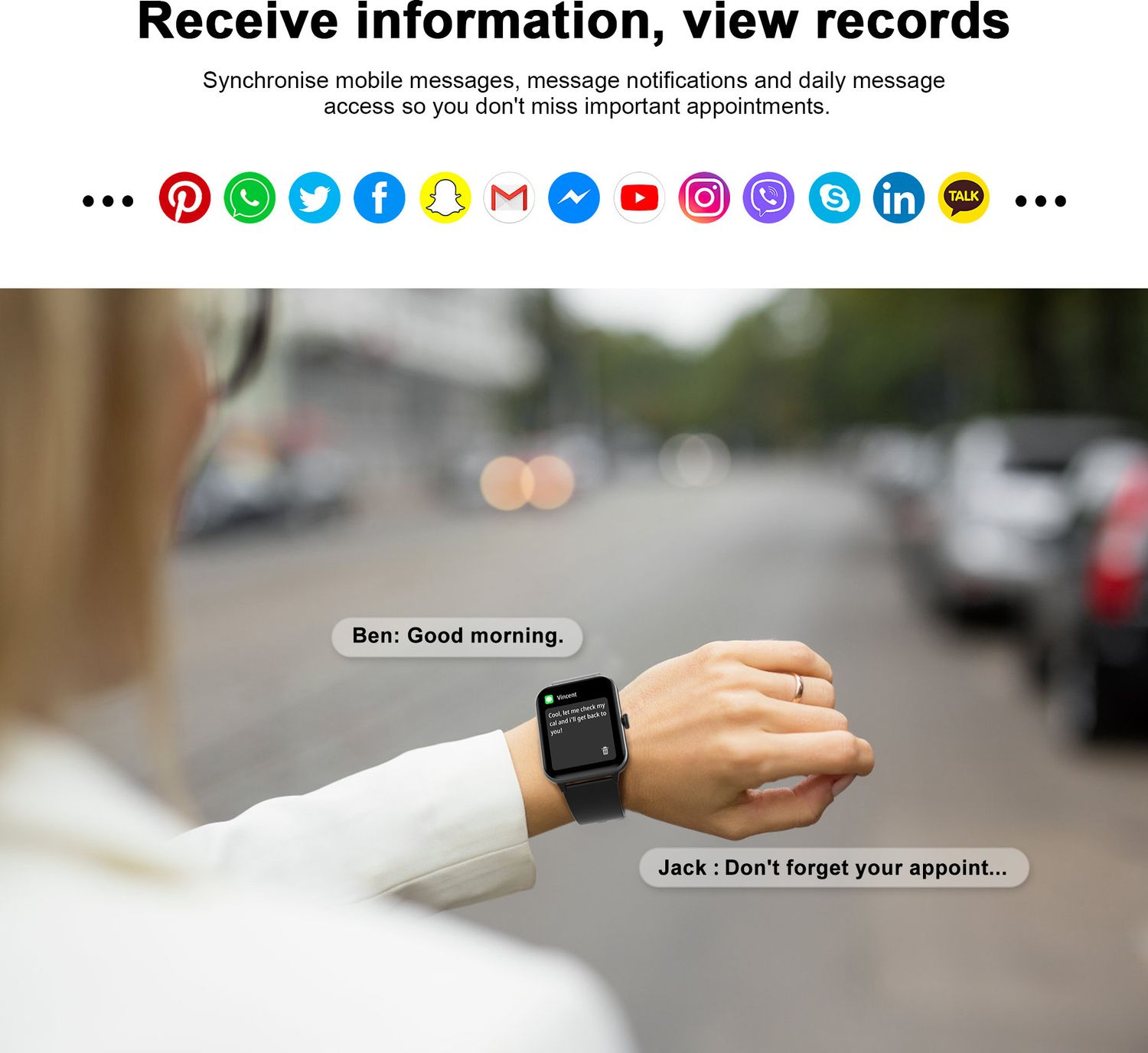 Blackview R50 Smartwatch Fitnessuhr, 1.85 Zoll HD