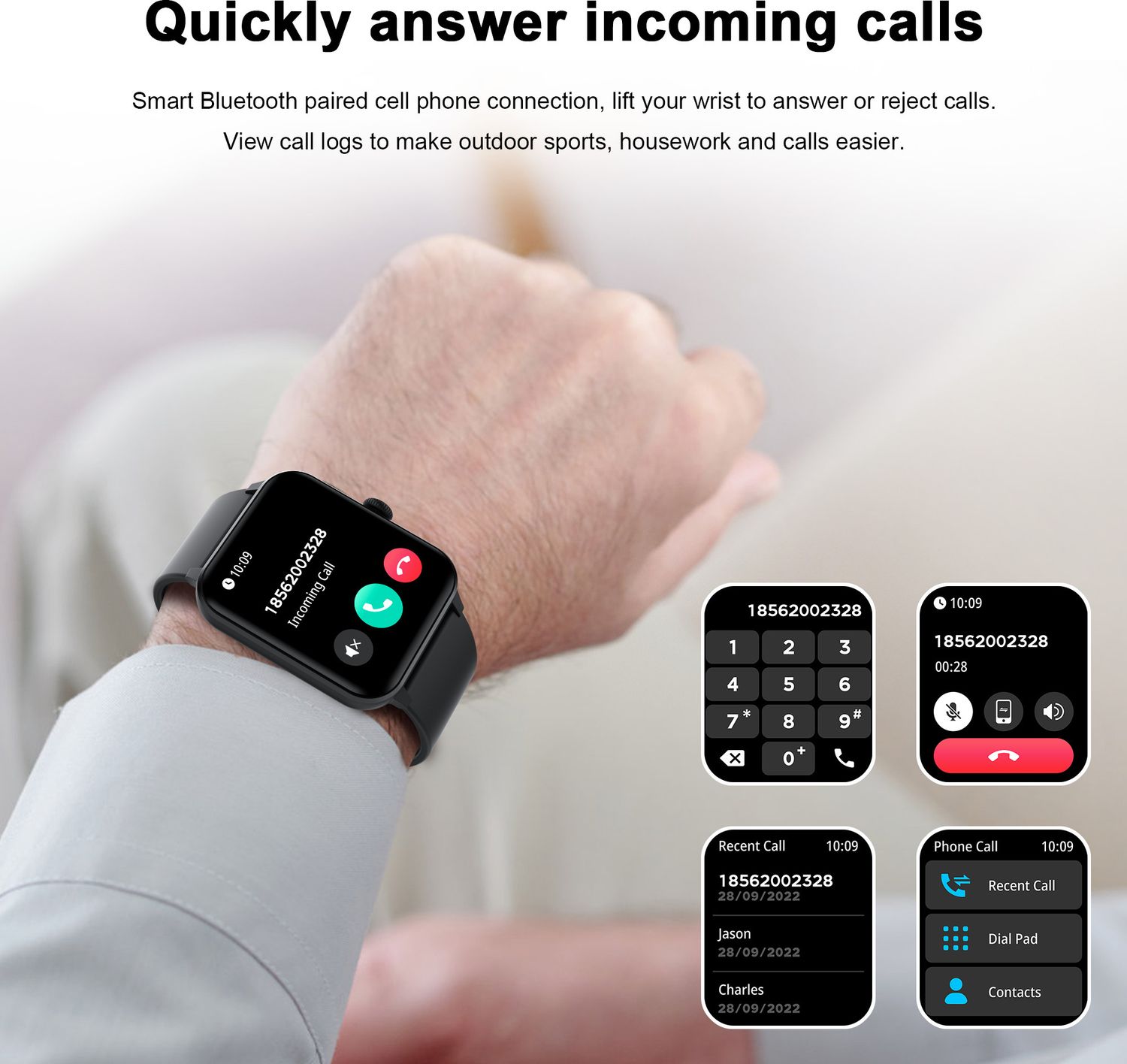 Blackview R50 Smartwatch Fitnessuhr, 1.85 Zoll HD