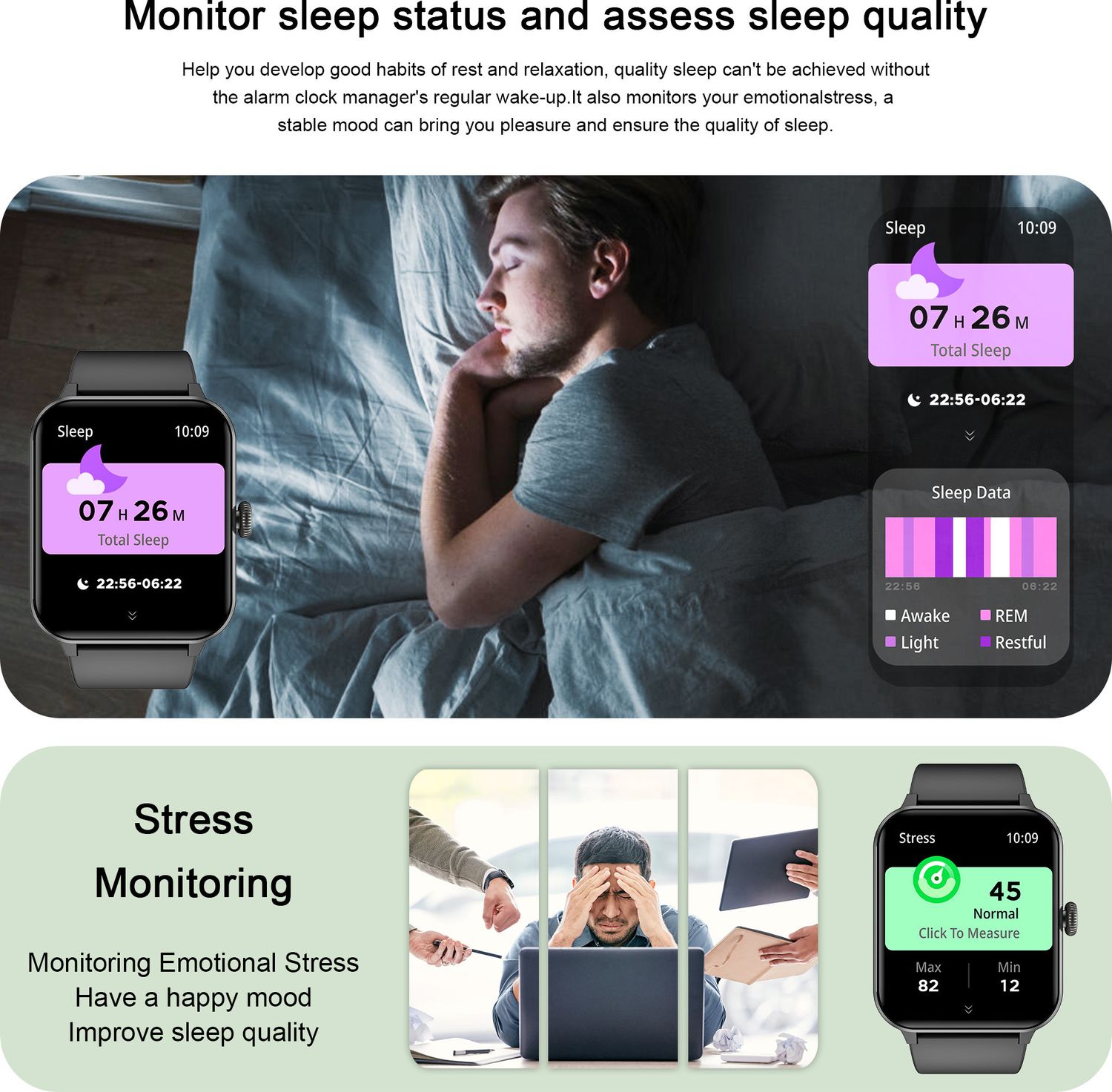 Blackview R50 Smartwatch Fitnessuhr, 1.85 Zoll HD