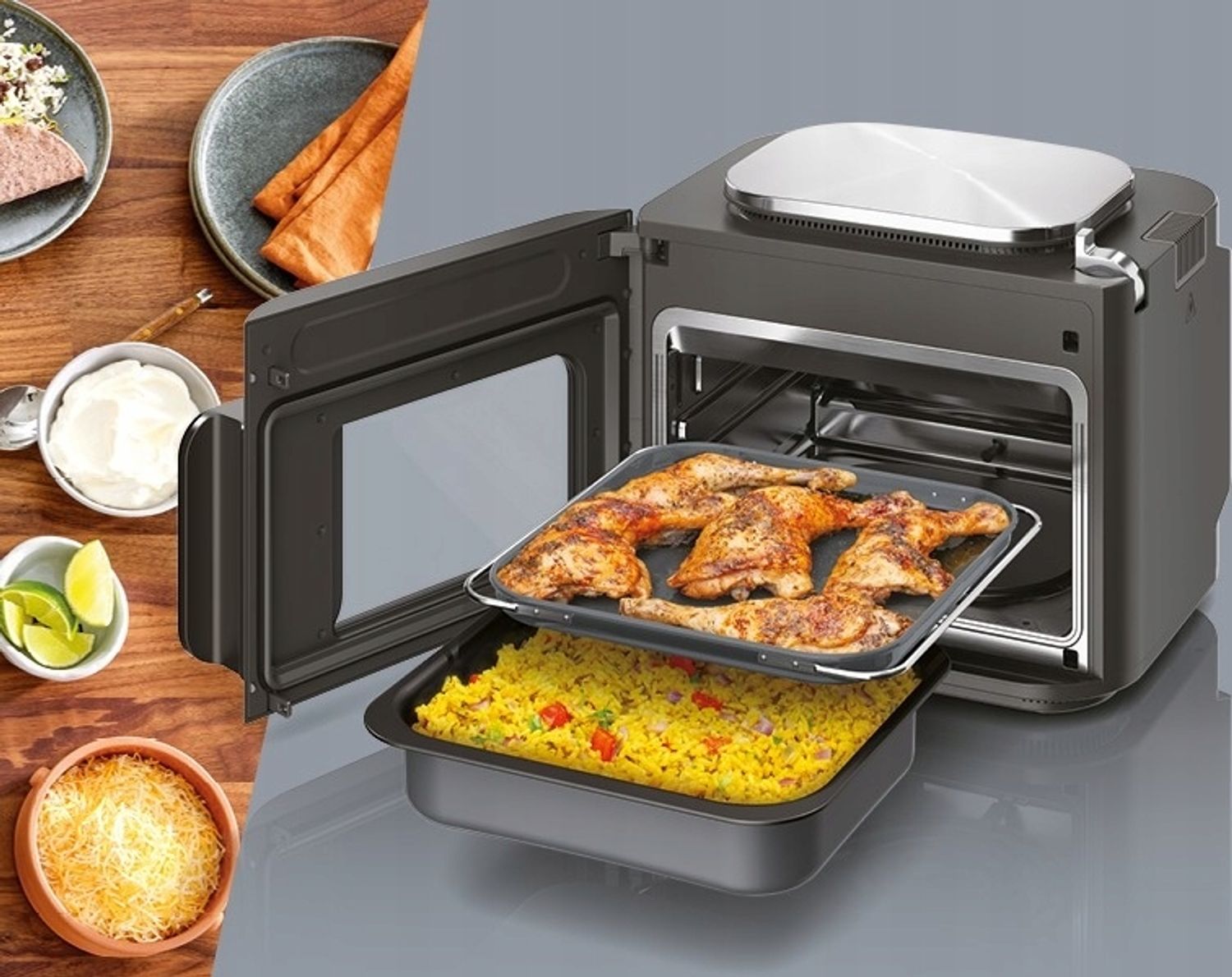 Ninja SFP700EU Combi grau, Heißluftfritteuse, 12