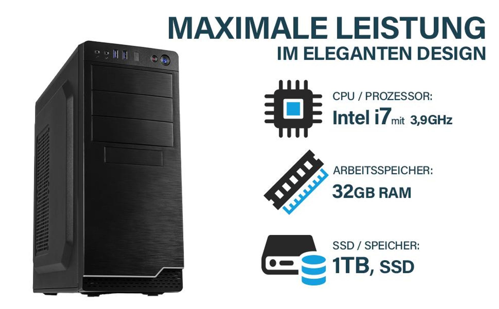 Hyper Byte, Office PC, High End Tower-PC, Intel Core i7 3.9