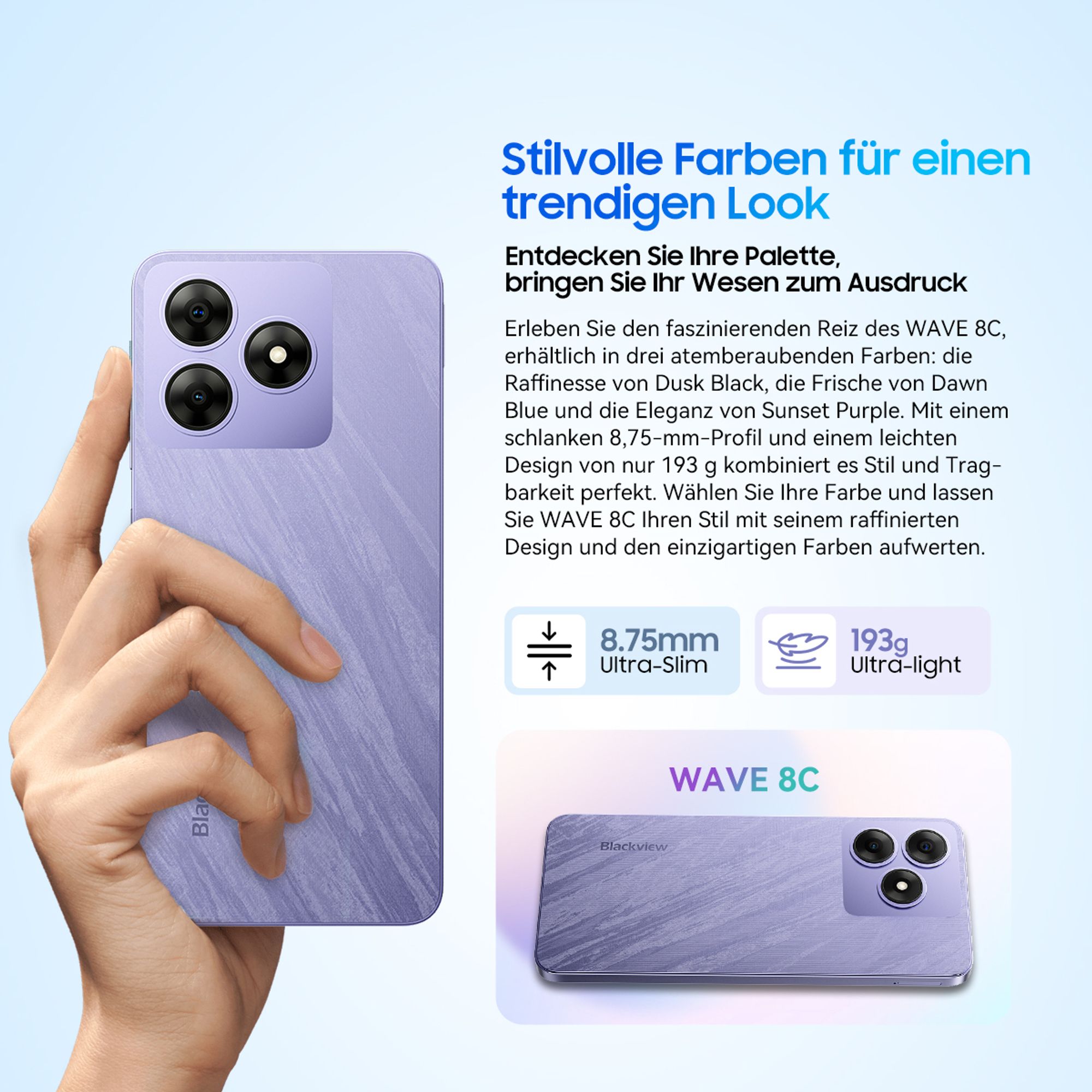 Blackview Wave 8C Handy Ohne Vertrag Octa Core 6,56" HD+