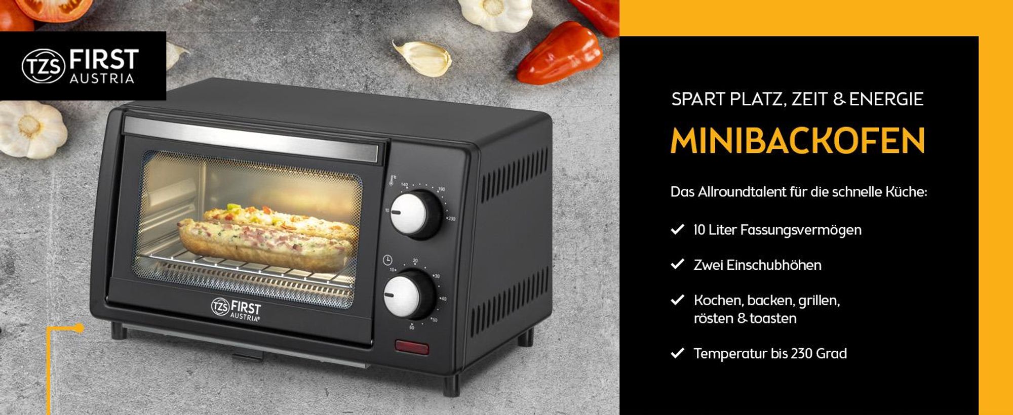 TZS First Austria - Mini Backofen 10L 800W