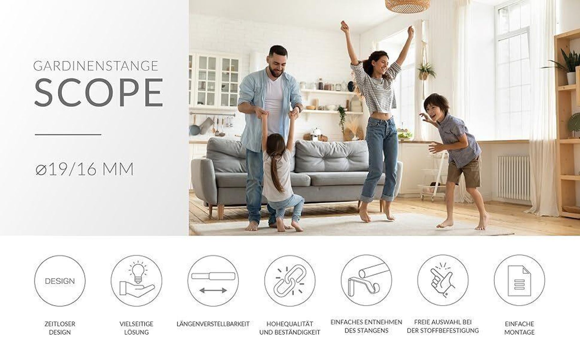 Mardom Home | Gardinenstange - Kugel - Messingfarbe