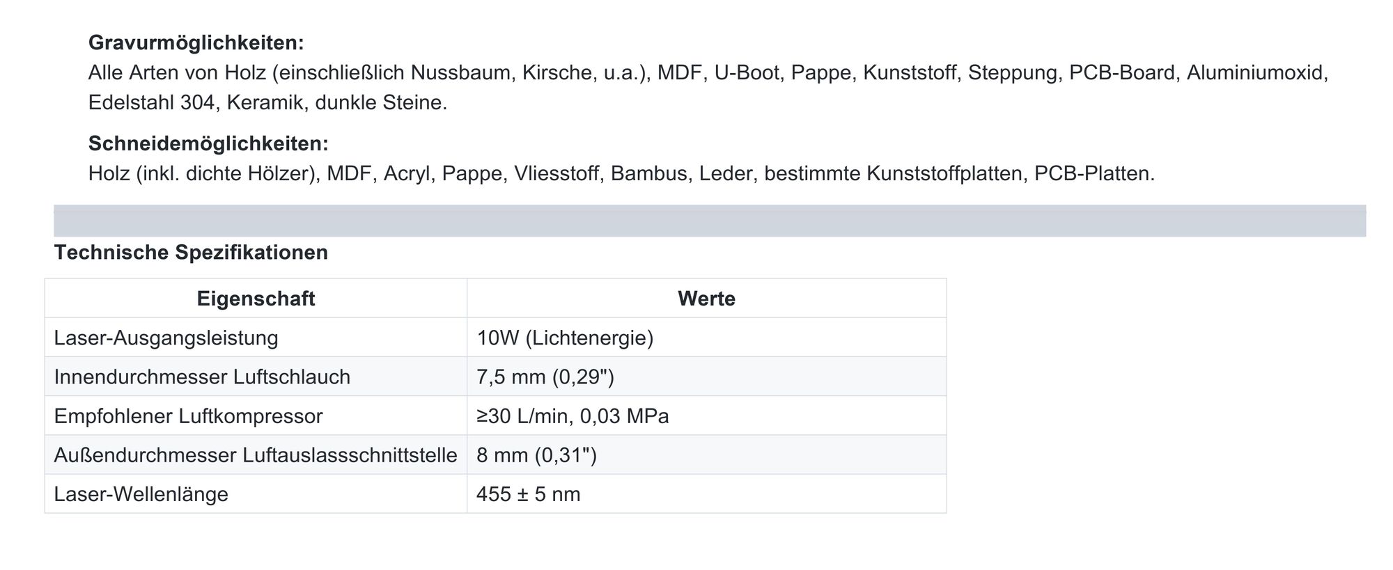 SCULP FUN- S30 Pro 10W Modul: mit Wechselobjektiv und