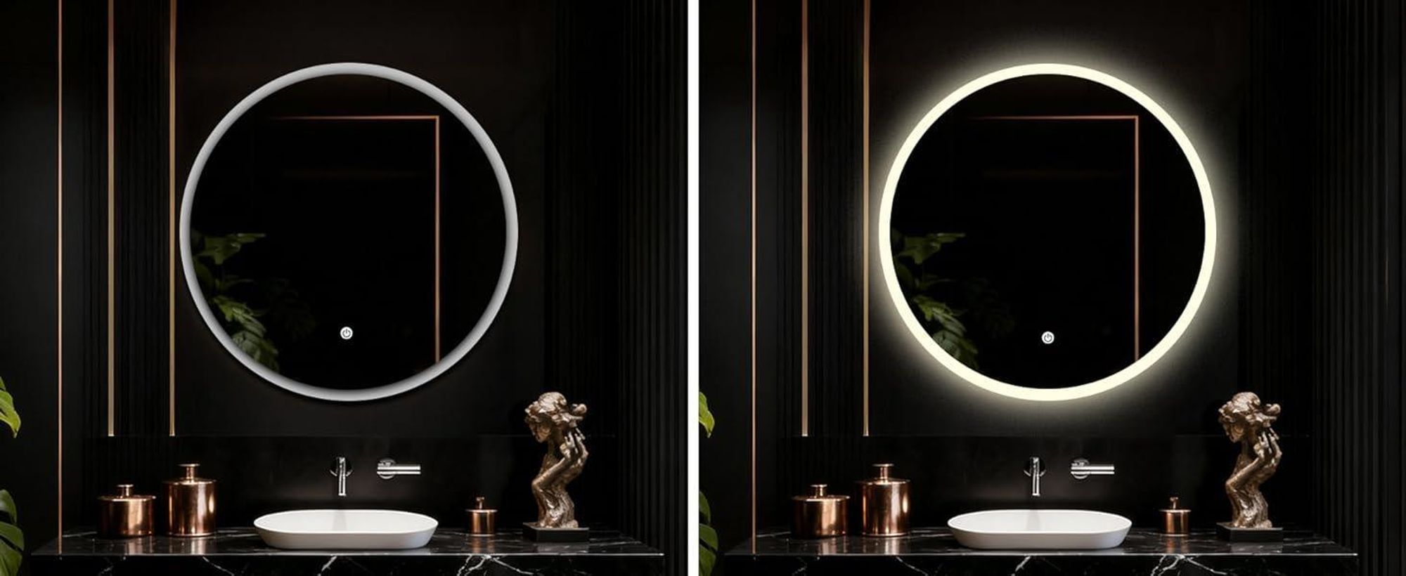 HOKO specchio da bagno 80cm rotondo illuminazione a led,