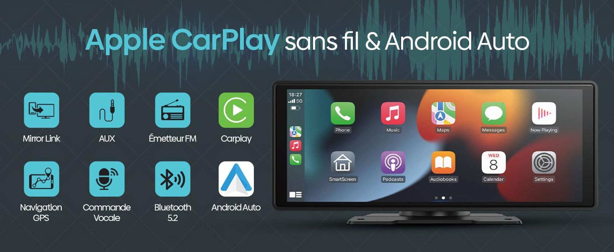 Olvy CarPlay Display PRO – 10,26 Zoll Auto Display mit