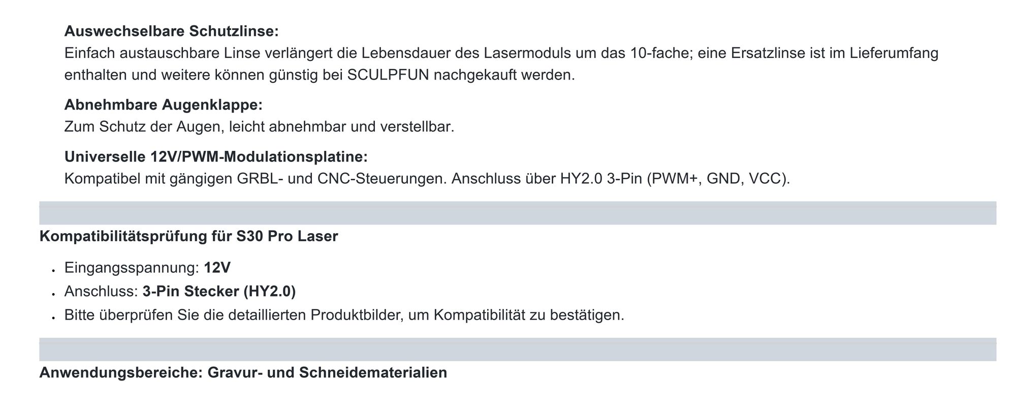 SCULP FUN- S30 Pro 10W Modul: mit Wechselobjektiv und